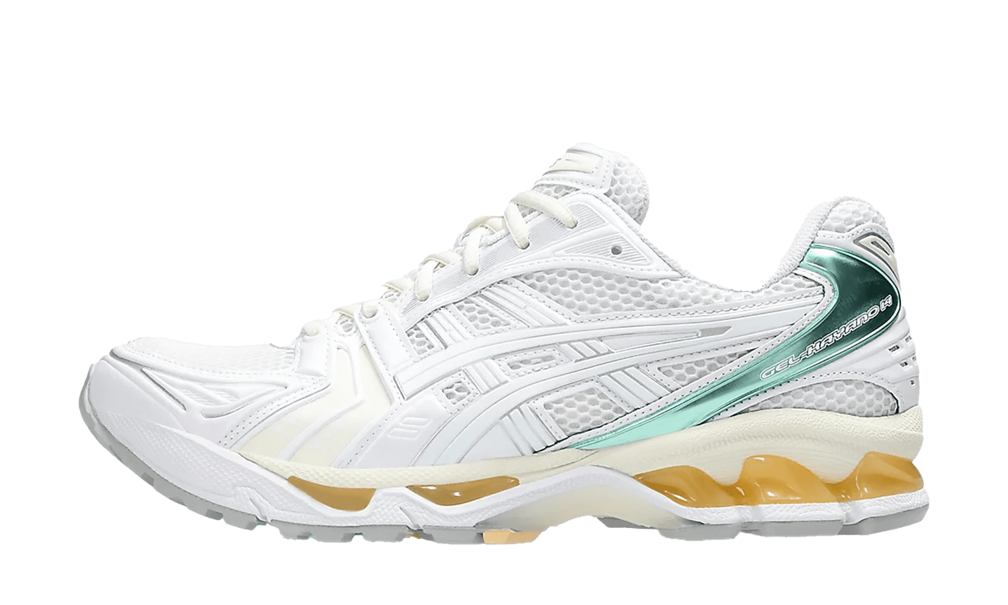 ASICS MENS Gel-Kayano 14 "White Mint Gold" 1203A537 107 1203A537 107 ...