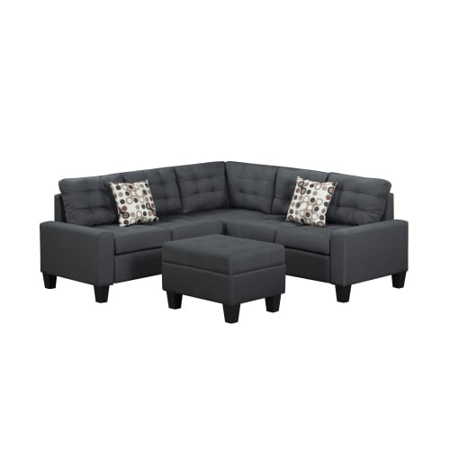 ASINMAK 82" L Shaped Couch Fabric Sectional Couch Upholstered 3 Pieces ...