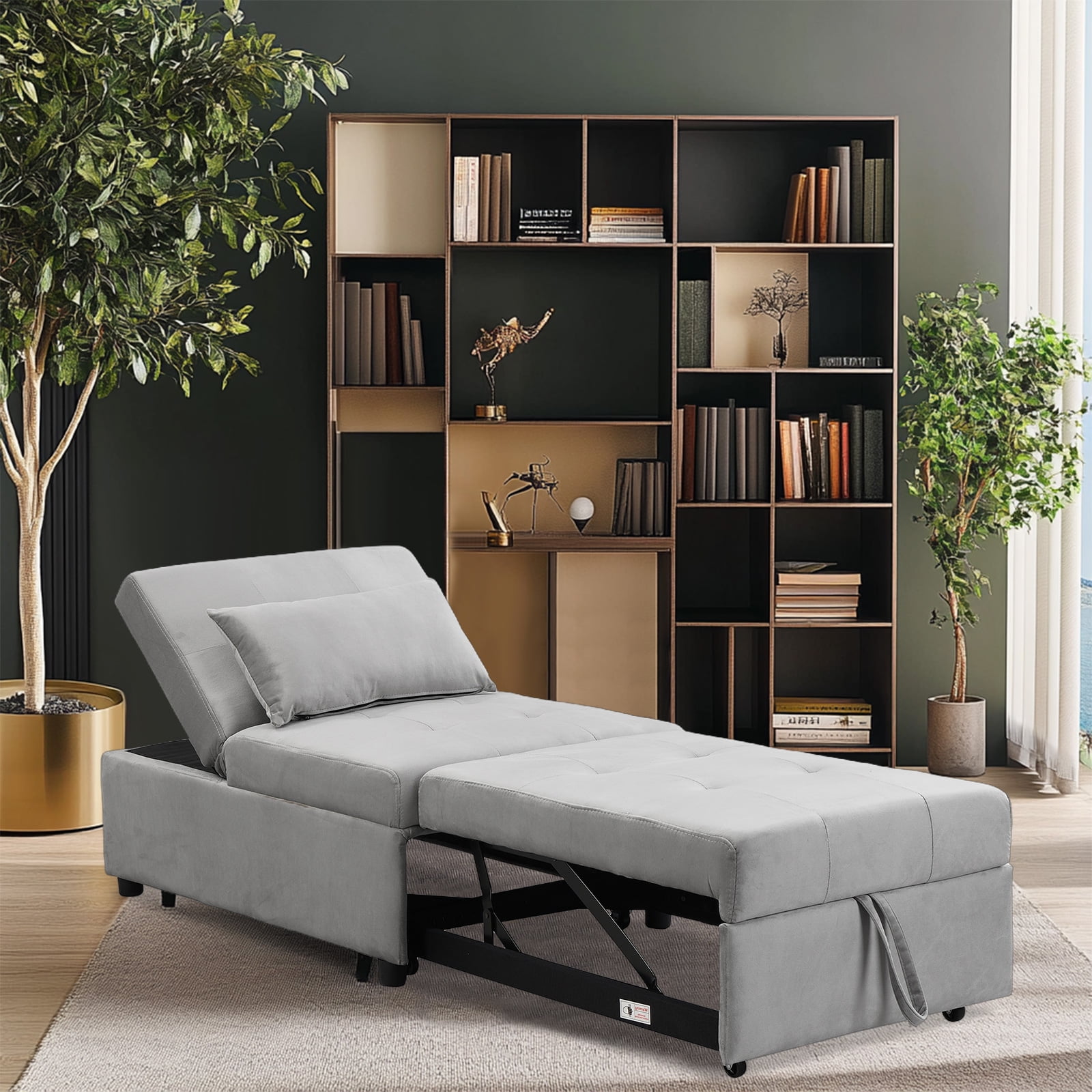 ASINMAK Folding Ottoman Sleeper Sofa Bed, Convertible Chair Bed 4 in 1 ...