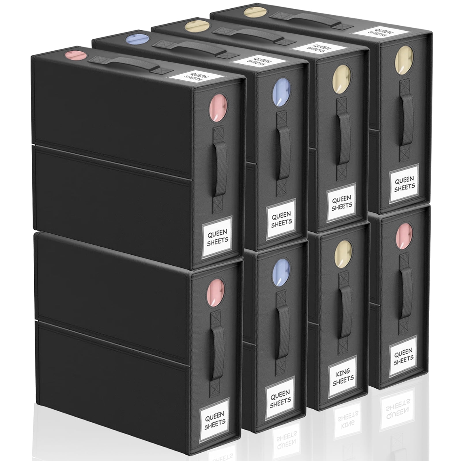 ASIOWQ 8 Pack Bed Sheet Organizers And Storage, Foldable Sheets ...