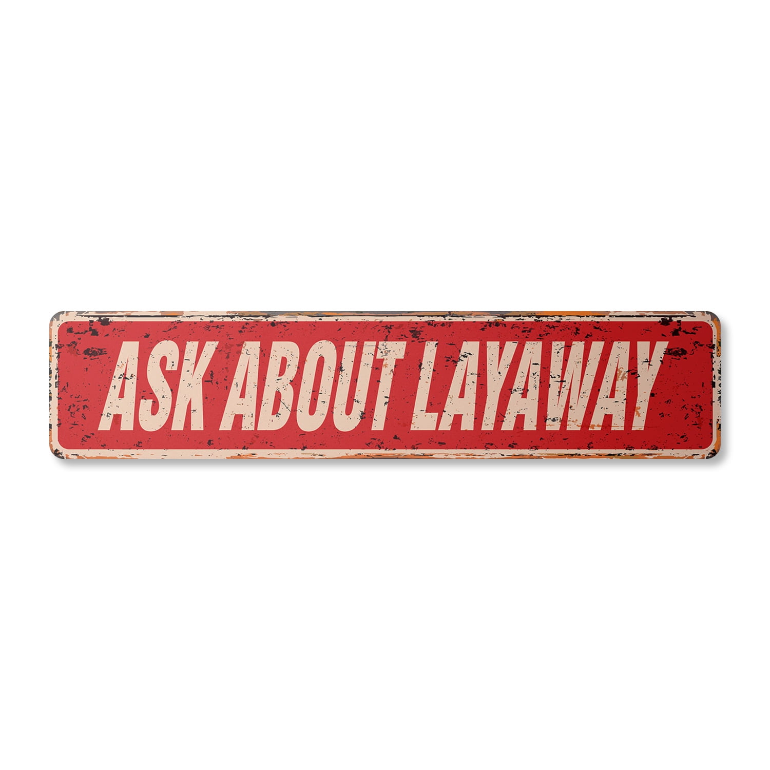ASK ABOUT LAYAWAY Vintage Aluminum Street Sign payment increaments method financing rustic metal ...