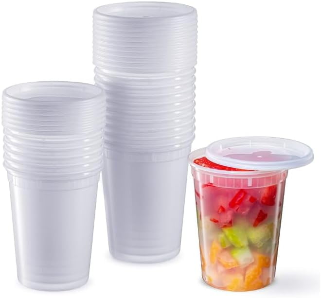 ASK WHOLESALE Food Storage Containers, 32 oz, Deli Containers With Lids ...