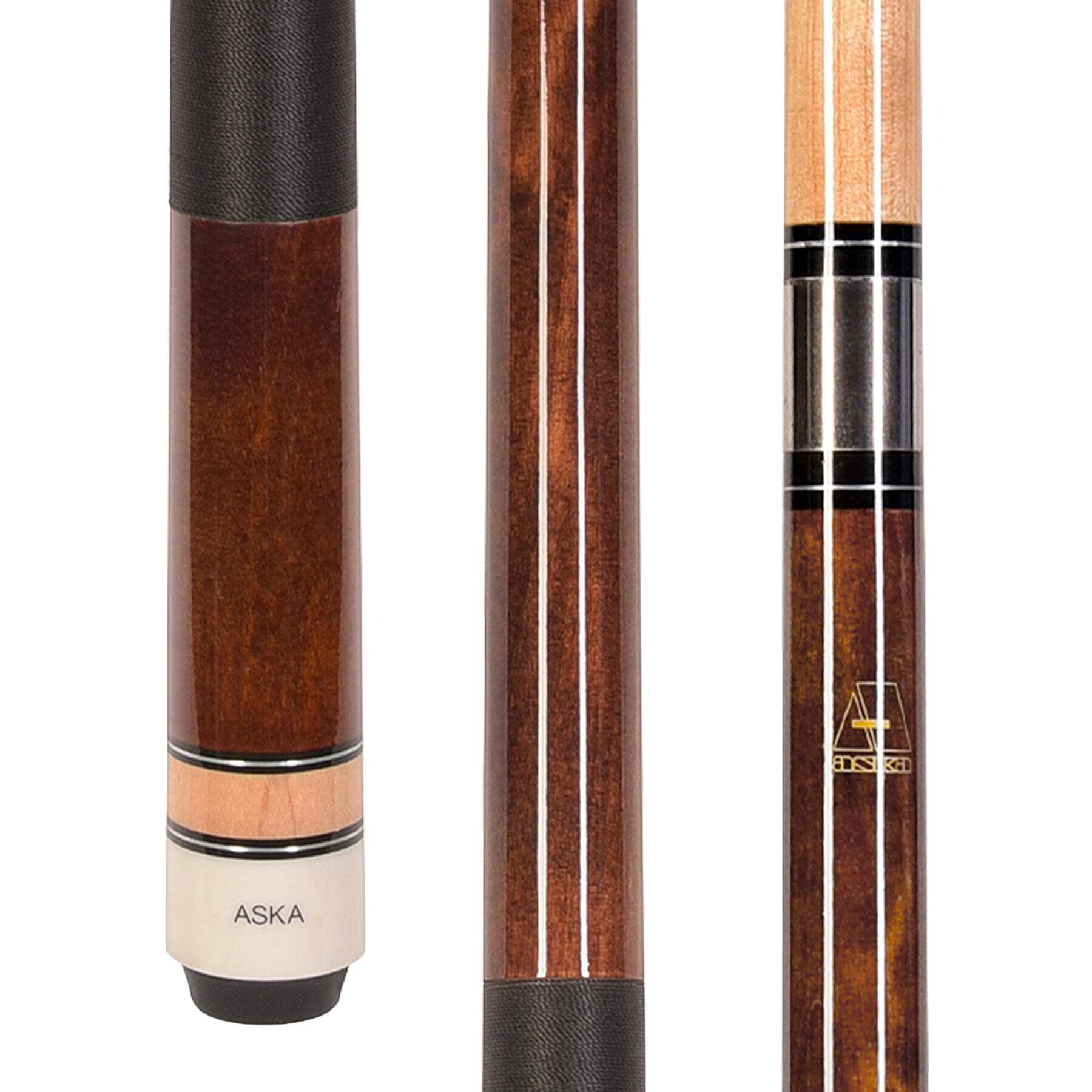 ASKA L2 Pool Cue Stick with Black Nylon Wrap , 58" Hard Rock Canadian Maple Shaft, 13mm Hard ...