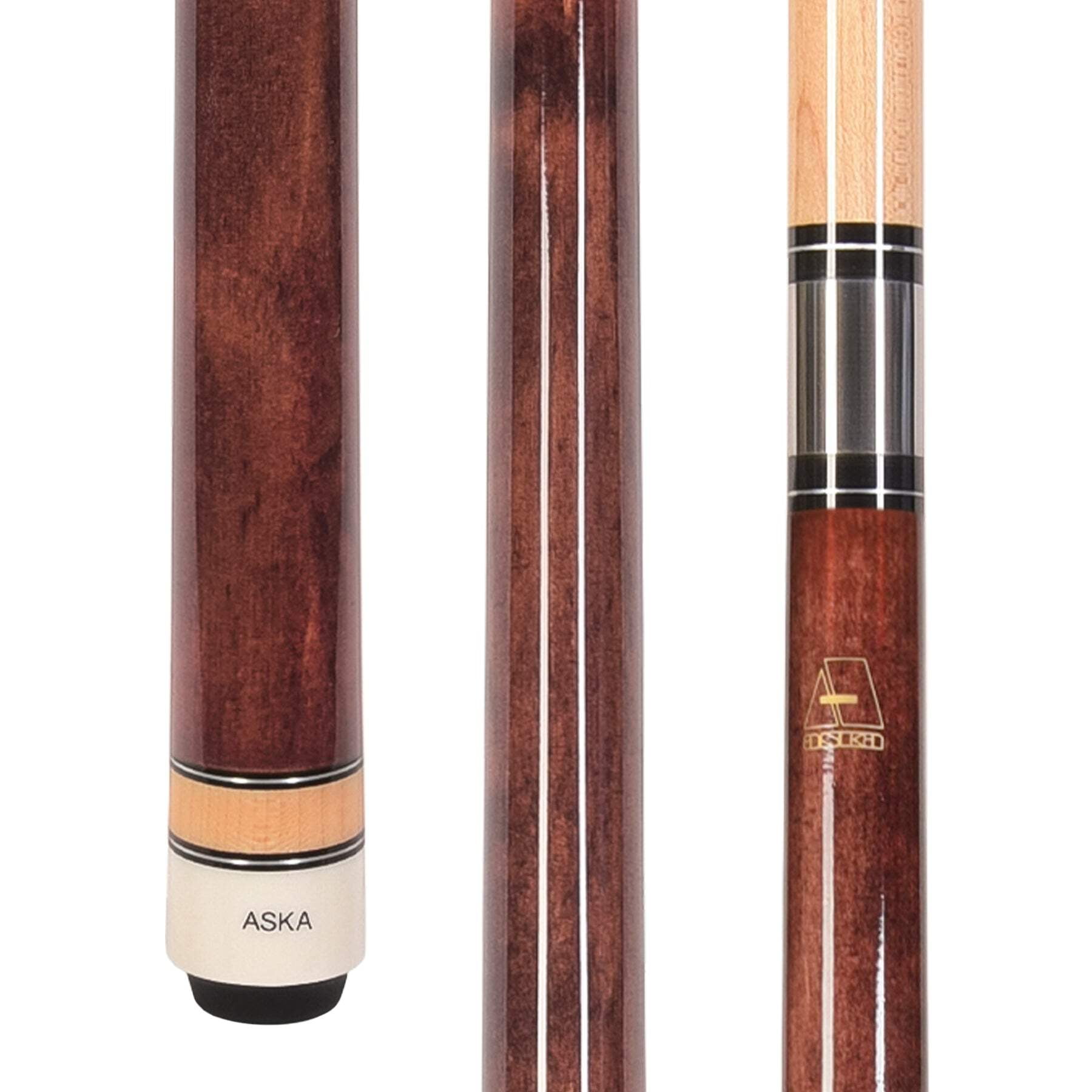 ASKA L3 No Wrap Pool Cue Stick, 58" Hard Rock Canadian Maple, 13mm Hard Tip, 5/16x18 Stainless ...