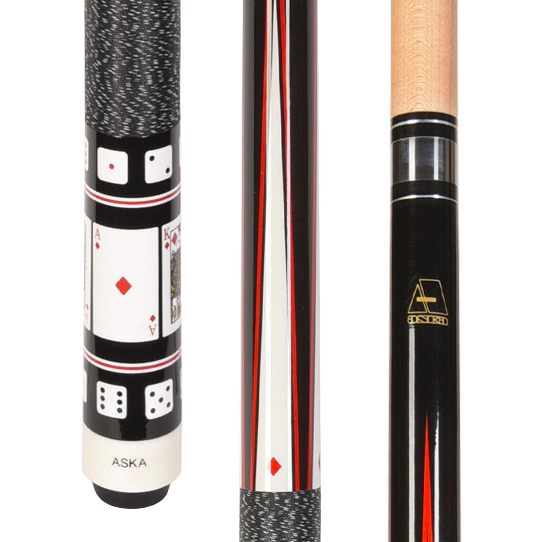 ASKA Poker Cards and Dice Billiard Pool Cue, Diamonds 18-21oz - Walmart.com