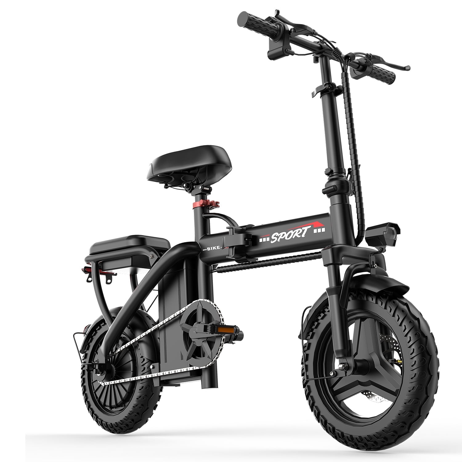 ASKGO Electric Bike, 14" Tires, 19.9mph 25mile Range, 500W Motor ...