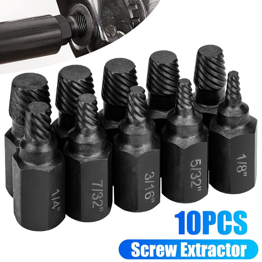 ASKITO 10Ps Screw Extractor Easy Out Drill Bits Kit Damaged Screw Bolt ...