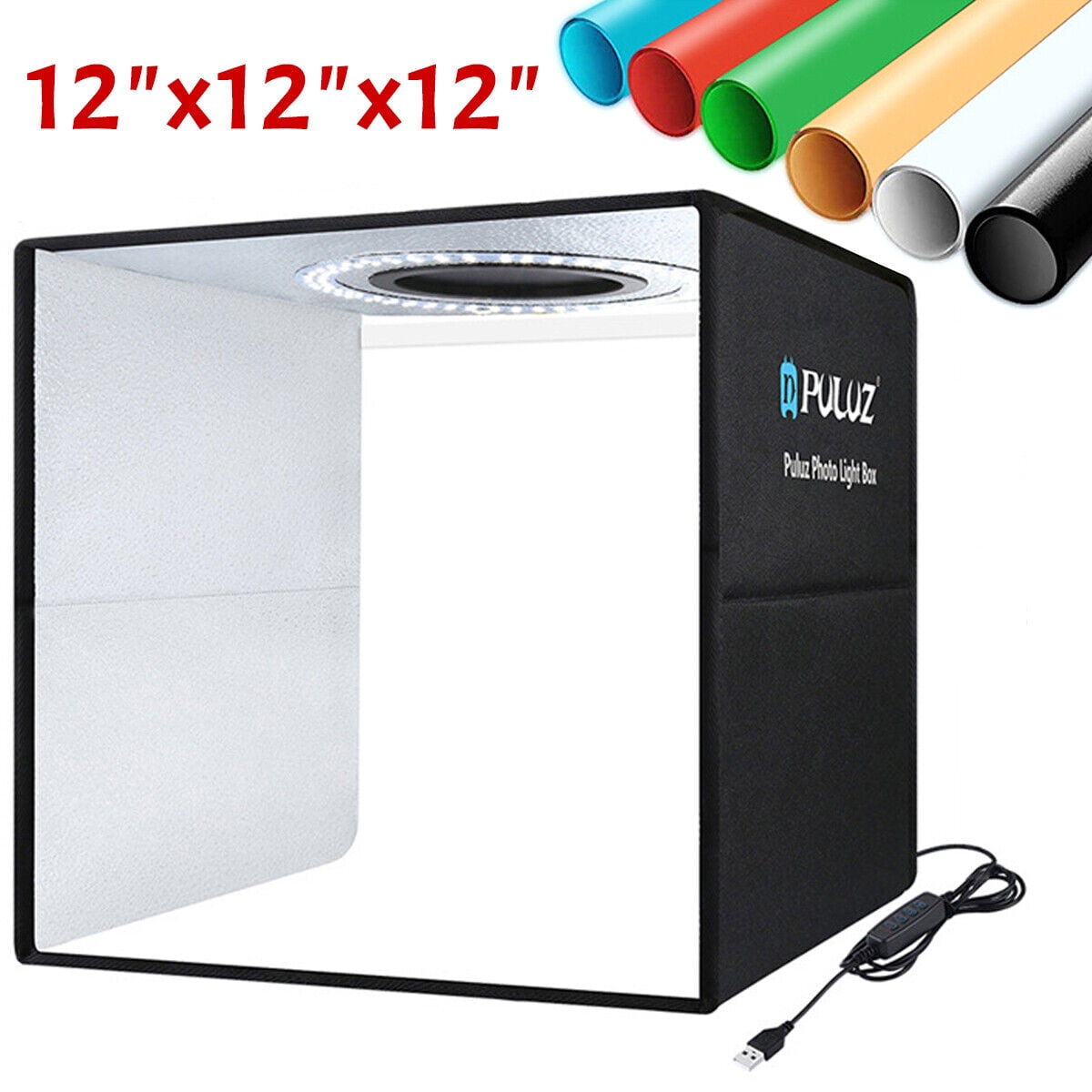 ASKITO 12'' Large Portable LED Photo Light Box Tent Kits Cube Studio ...