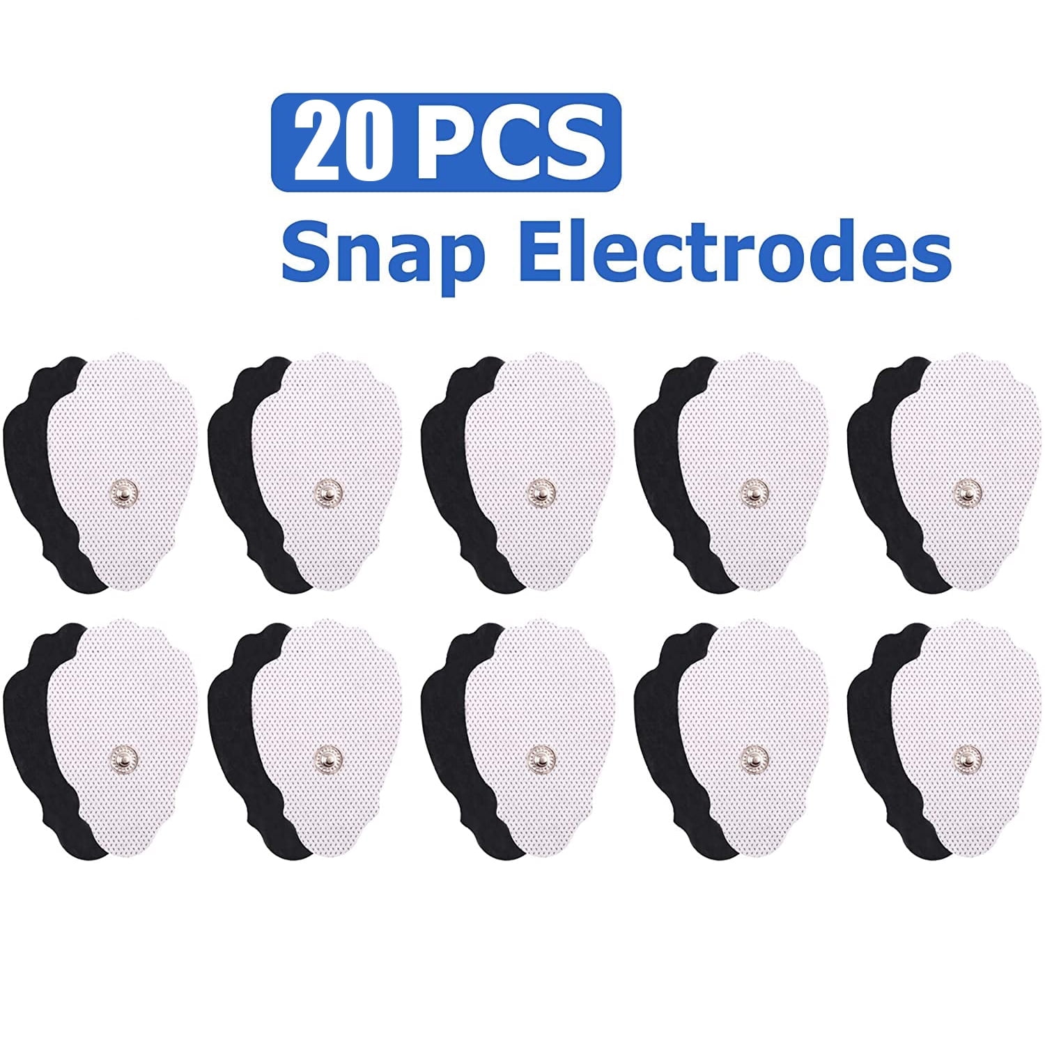 ASKITO 20 Snap Tens Unit Electrode Pads Large Premium Replacement Tens ...