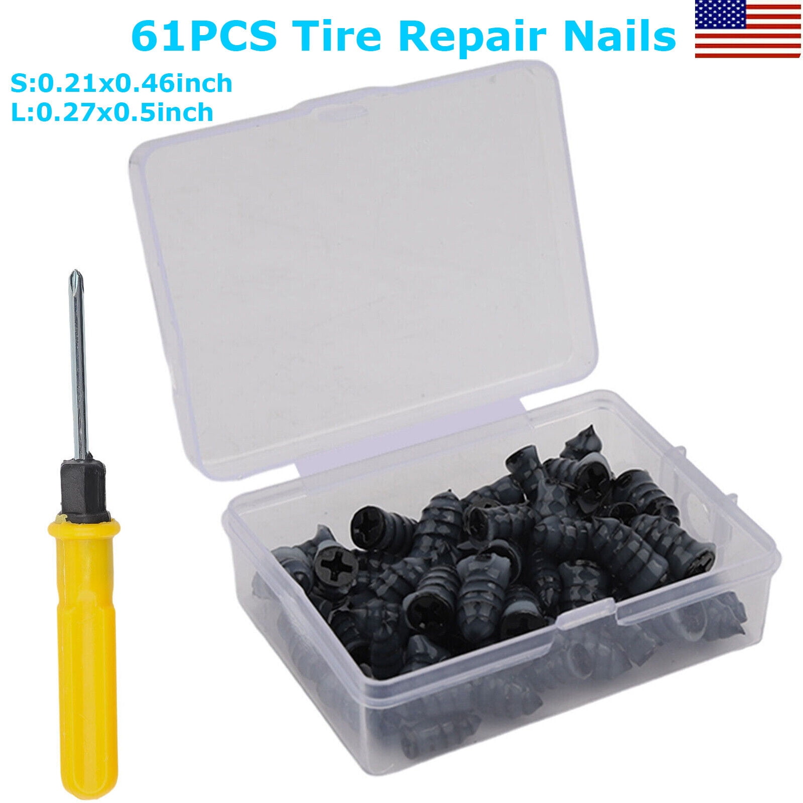 ASKITO 61x Car Tubeless Vacuum Tyre Puncture Repair Kit Screw Nails ...
