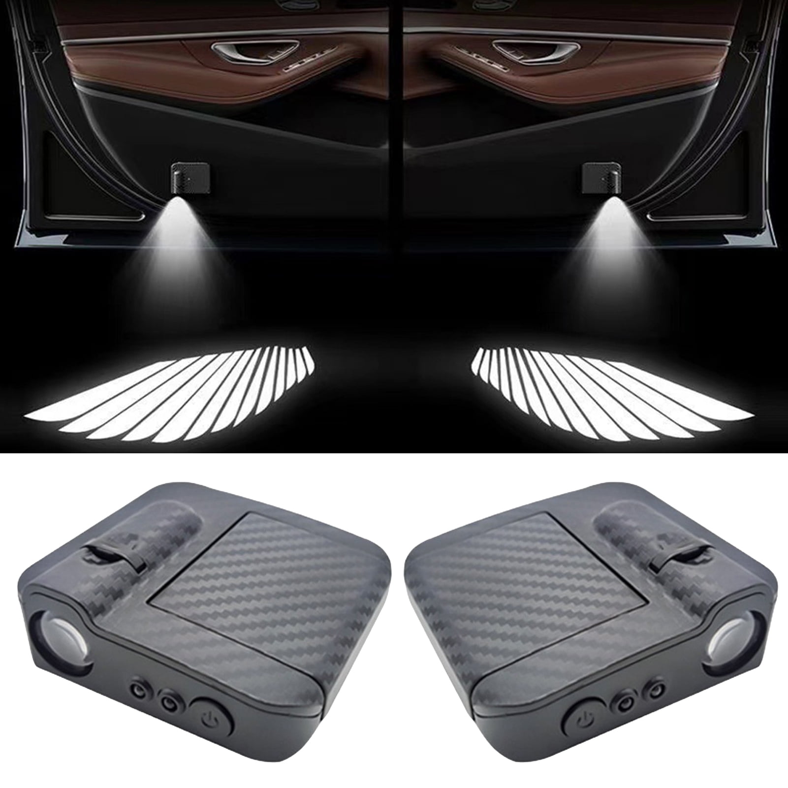 ASKMZ 1 Pair Car Door Projector Light Angel Wings Projection Car ...