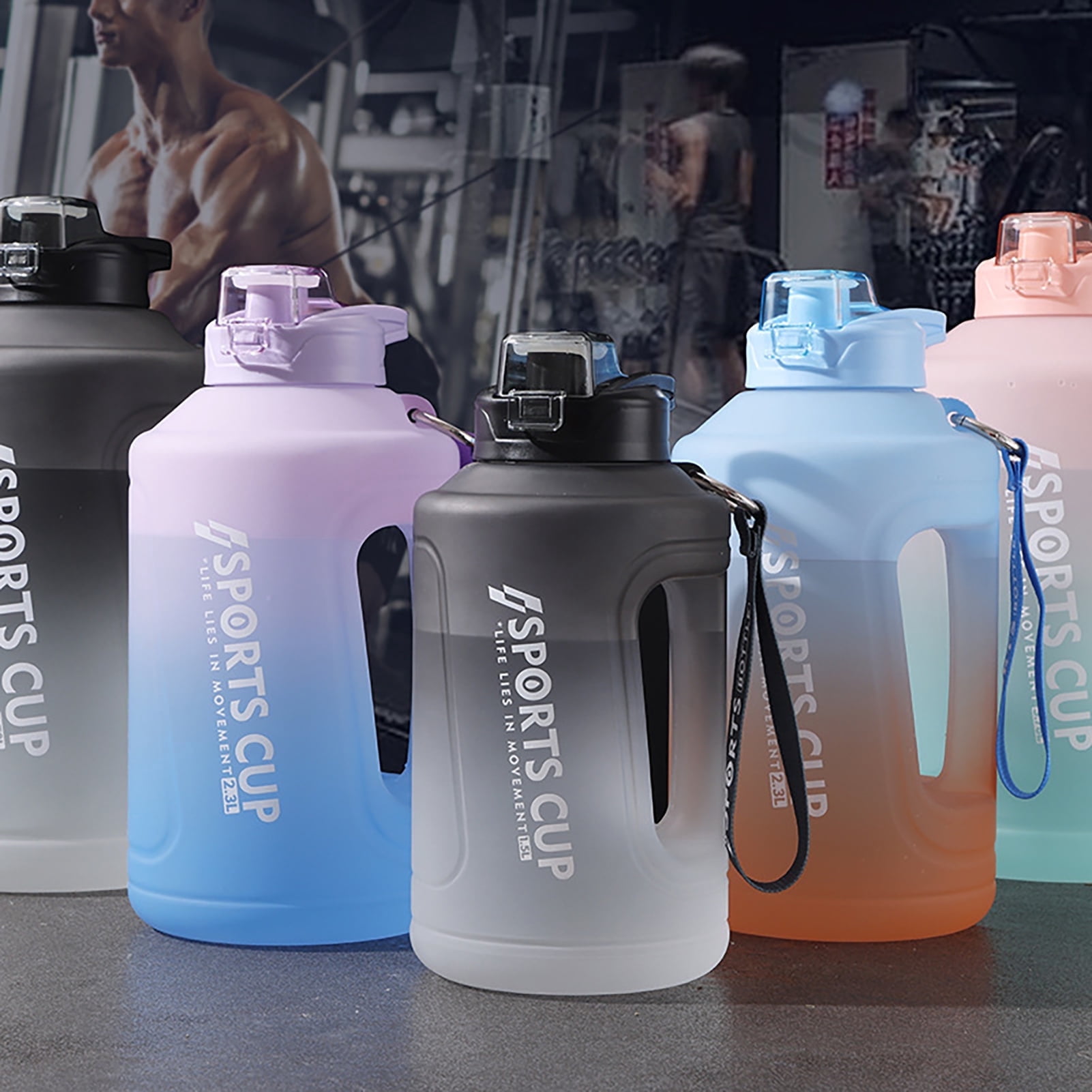 ASKMZ 1500/2300/3780ml Large Capacity Ergonomic Handgrip Water Bottle ...