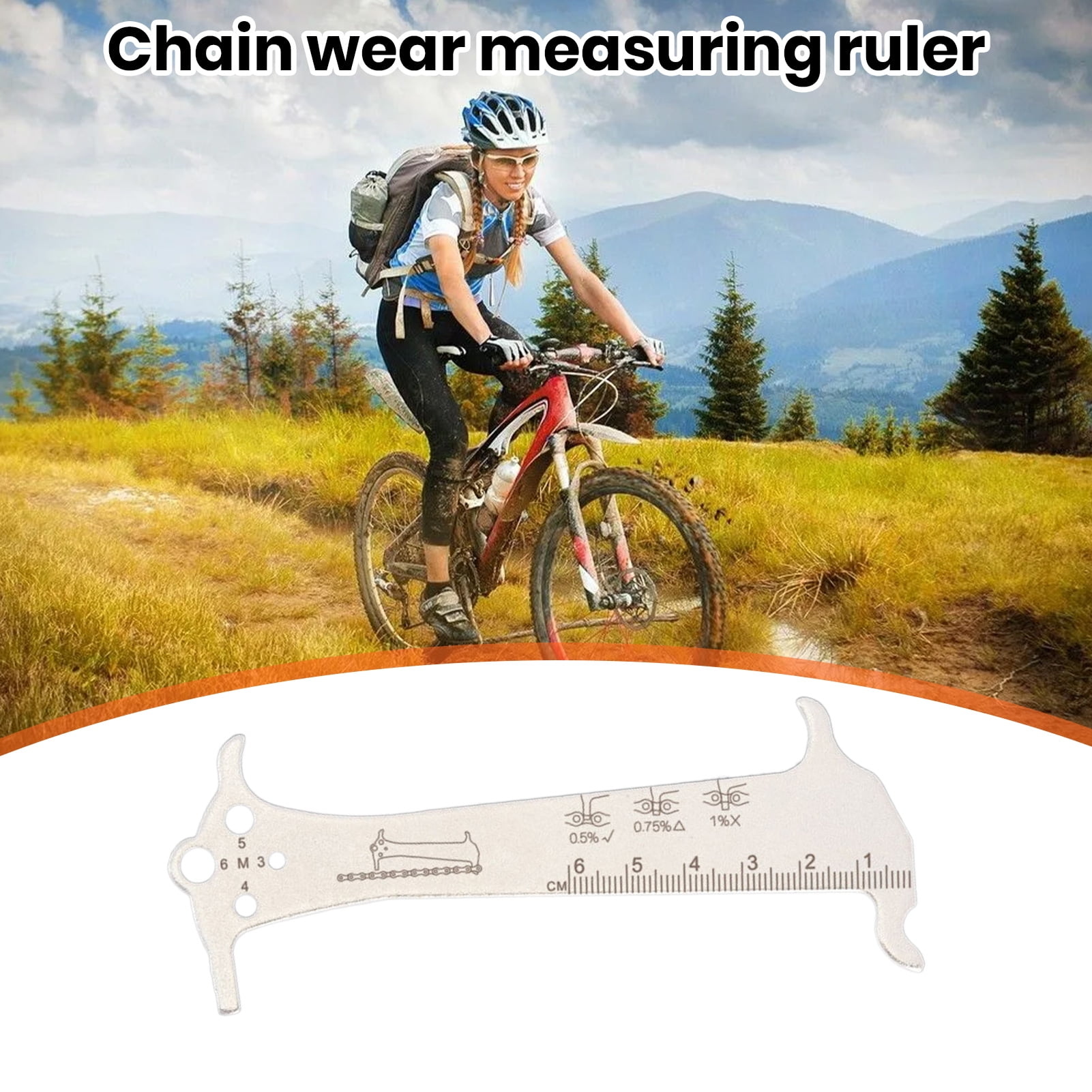 ASKMZ 3-in-1 Chain Measurer Ruler Bicycle Chain Wear Indicator Tool ...