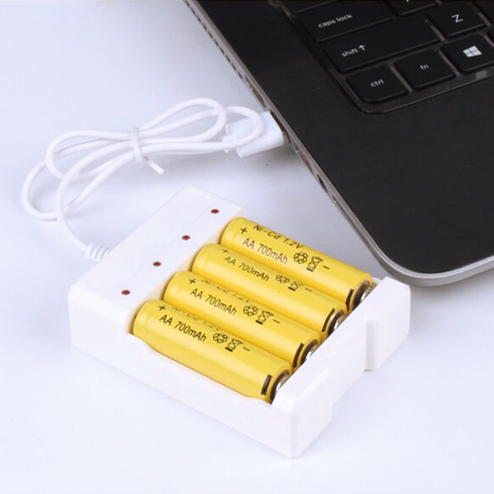 ASKMZ 4 Slots LED Indicator Rechargeable AA/AAA Ni-MH Ni-Cd Battery ...