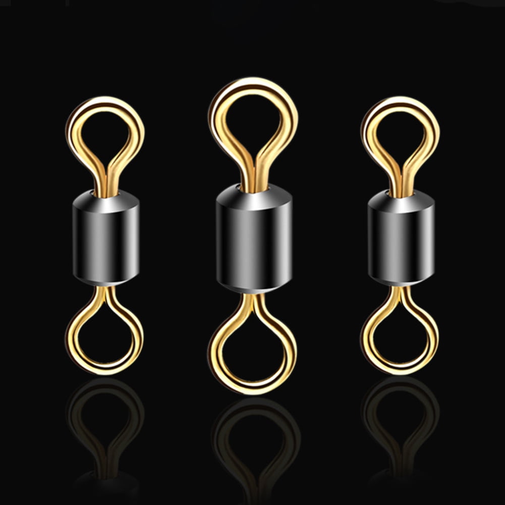 ASKMZ 50Pcs Stainless Steel 8 Shape Fish Barrel Bearing Rolling Swivel ...