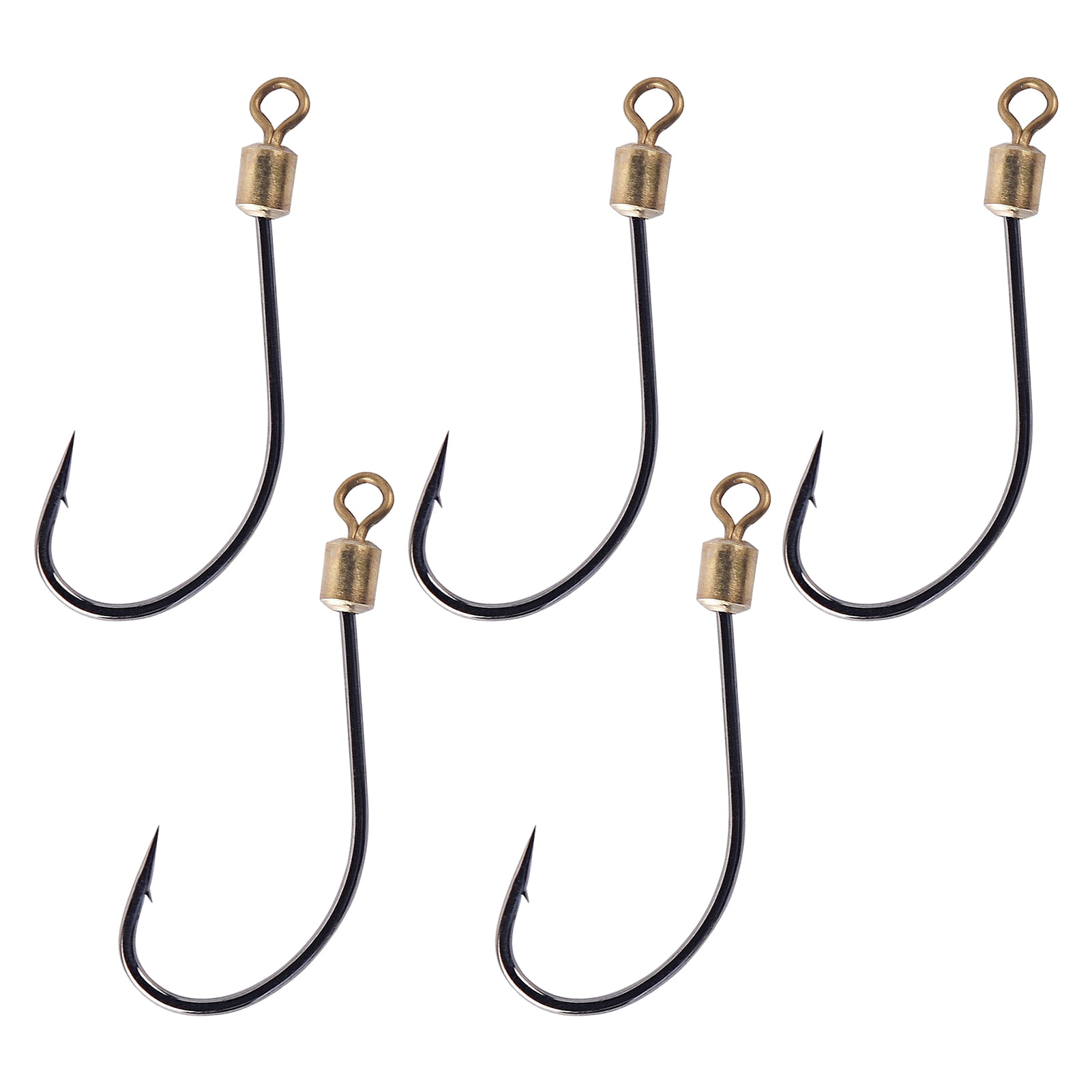 ASKMZ 5Pcs/Bag 6-16 Fishing Hooks with Swivel Rotating Sharp Barb ...