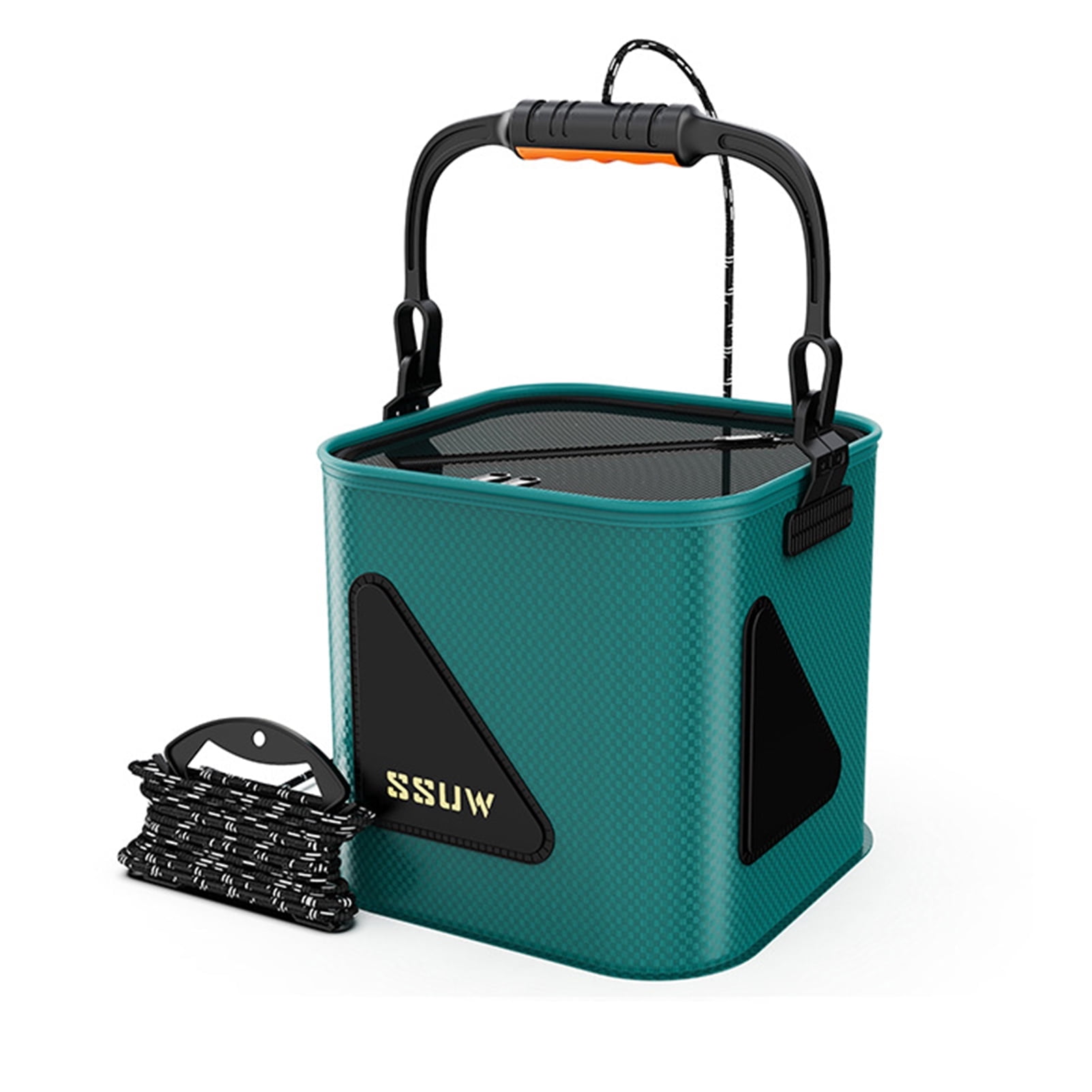 ASKMZ 7/9/11L Foldable Fishing Bucket Portable Handle Double Zipper ...