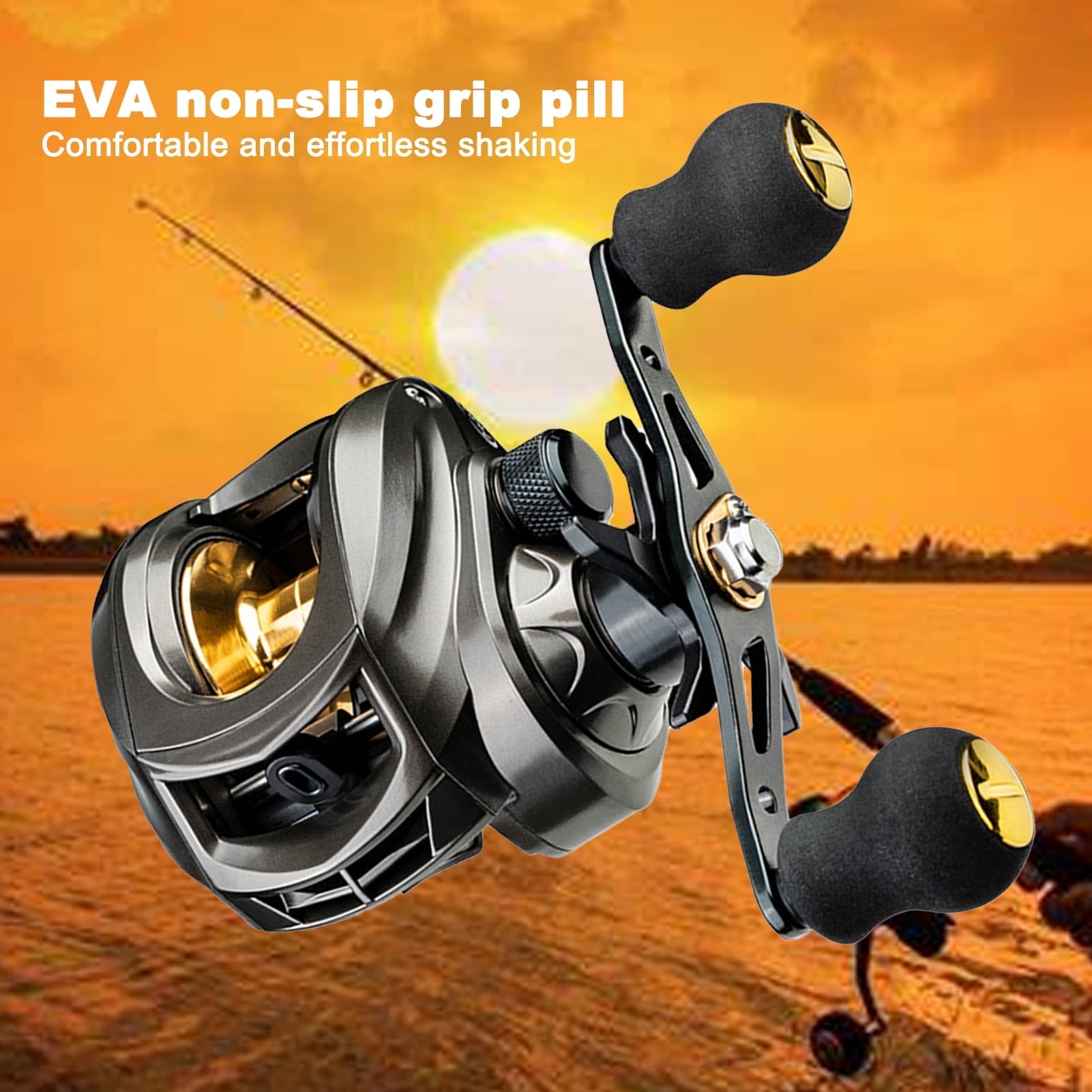 ASKMZ AK2000 Magnetic Brake Fishing Reel Rotating Button 12 Gears ...