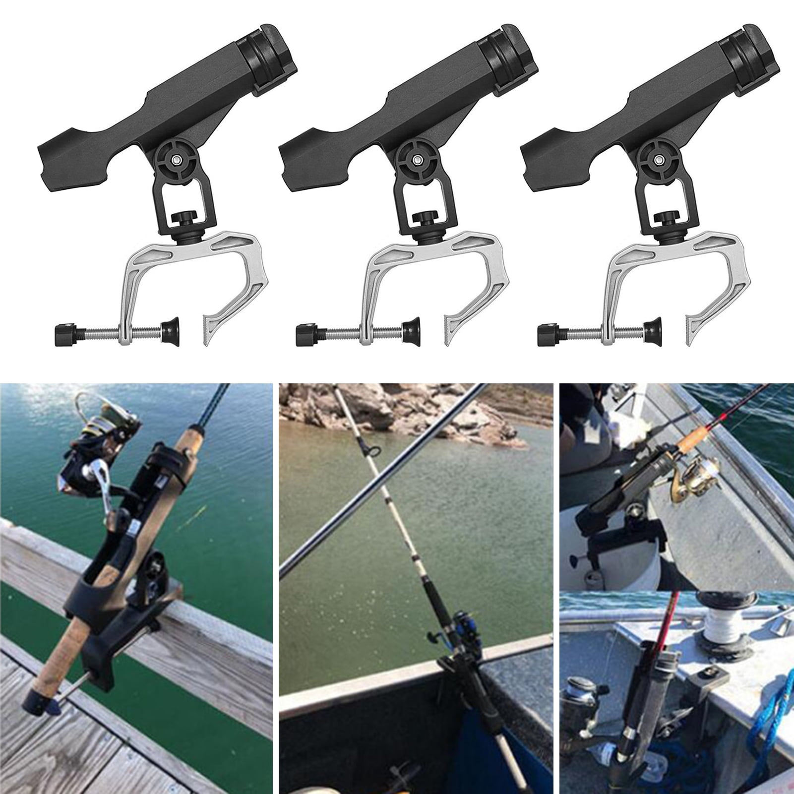 ASKMZ Adjustable Fishing Rod Holder For Kayaks Boat 360-Degree ...