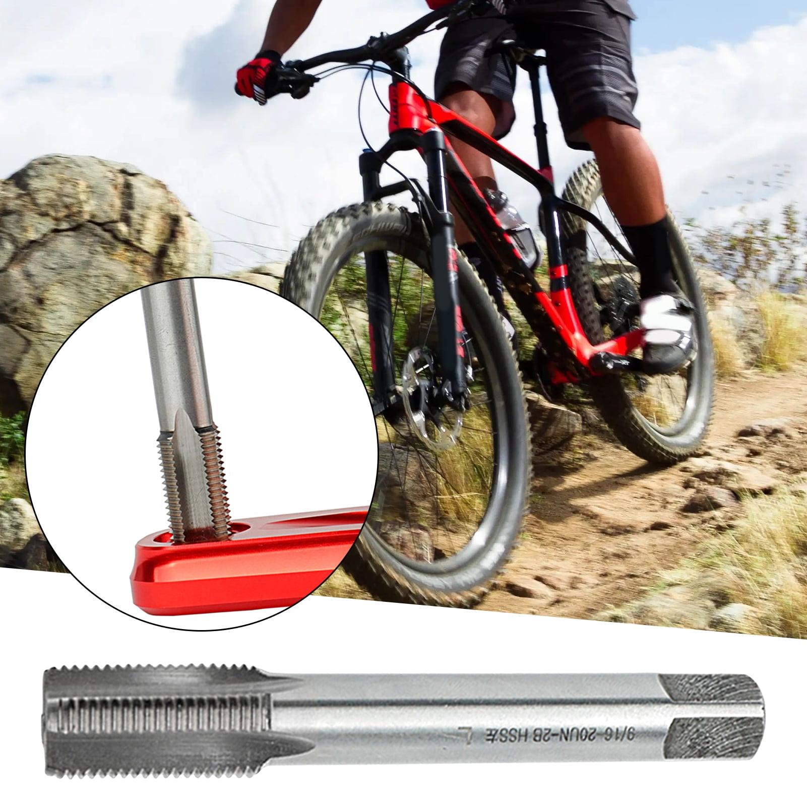 ASKMZ Bicycle Crank Pedal Tap Bike Crank Pedal Thread Tap Universal ...