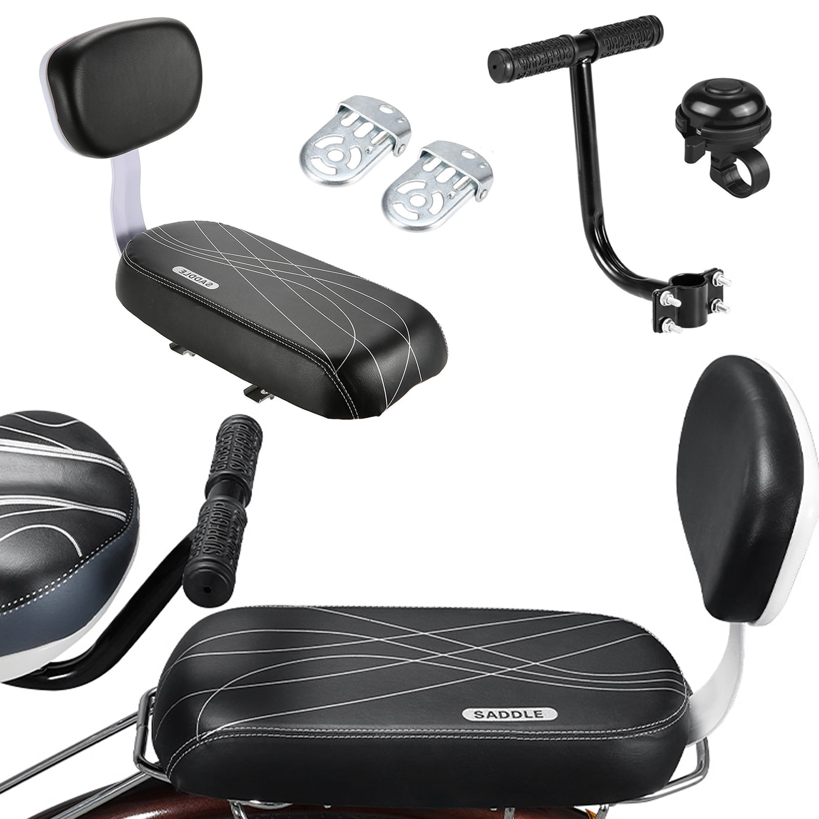 ASKMZ Bicycle Rear Back Seat Cushion Bike Armrest Footrest Handrail ...