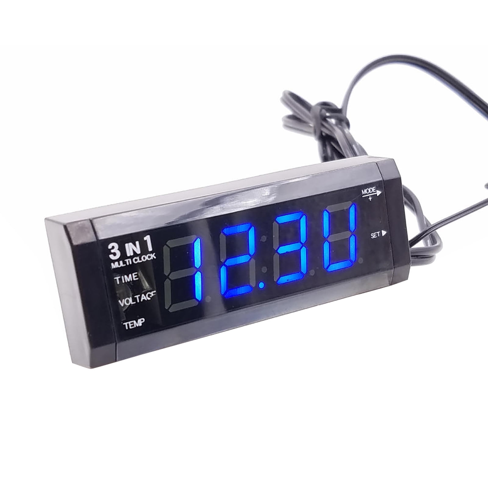 ASKMZ Car Clock DC 12V Multi-function 3 In 1 Digital Electrical Meter ...