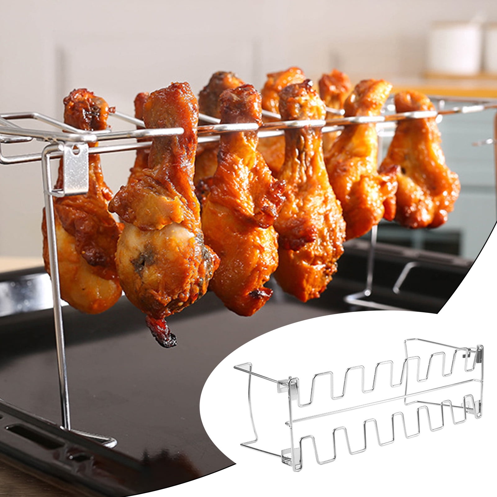 ASKMZ Chicken Leg Rack Roaster Rack Food Grade Heat Resistant Stainless ...