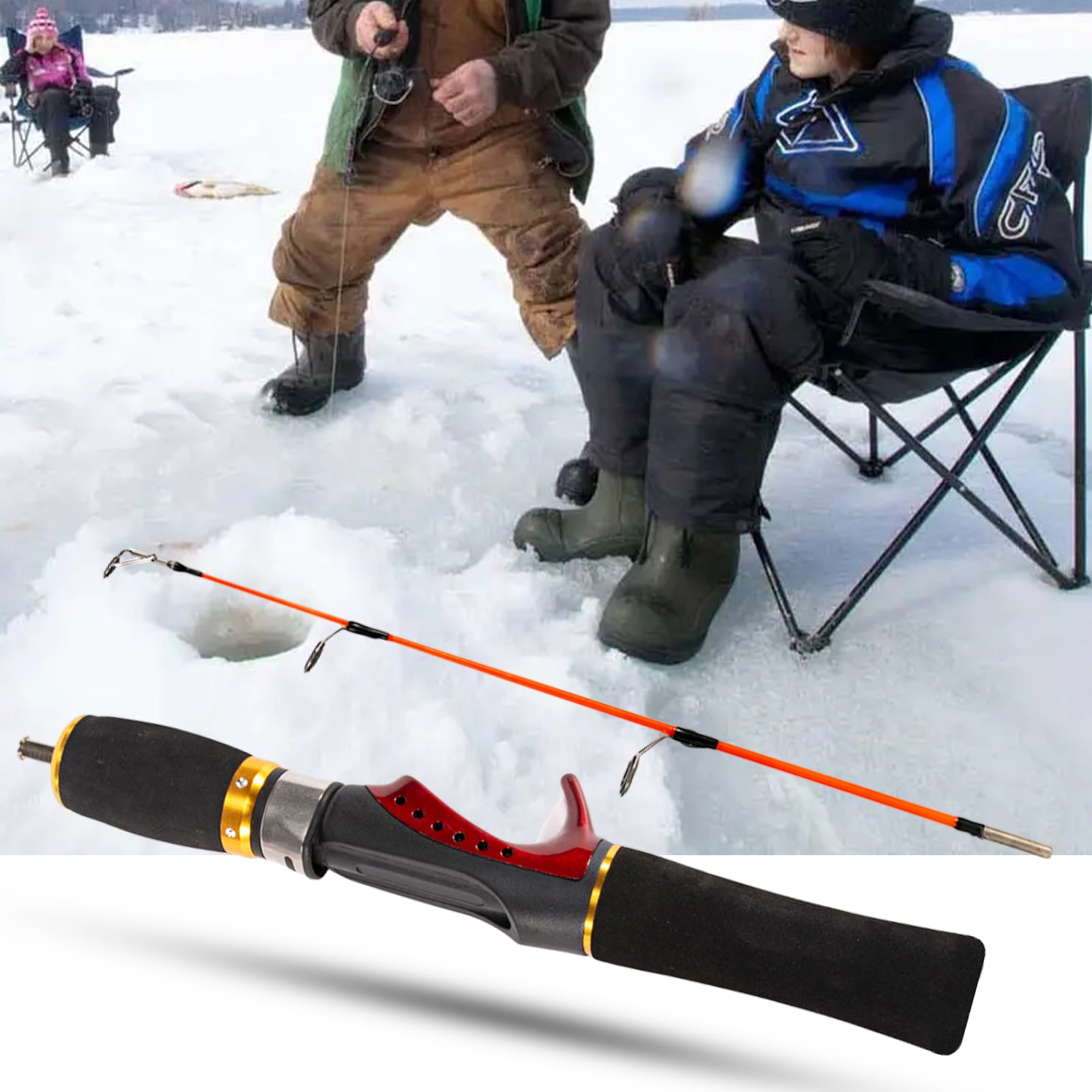 ASKMZ Ice Fish Rod 1 Set Shrimp Rod Telescopic High Strength Outdoor ...