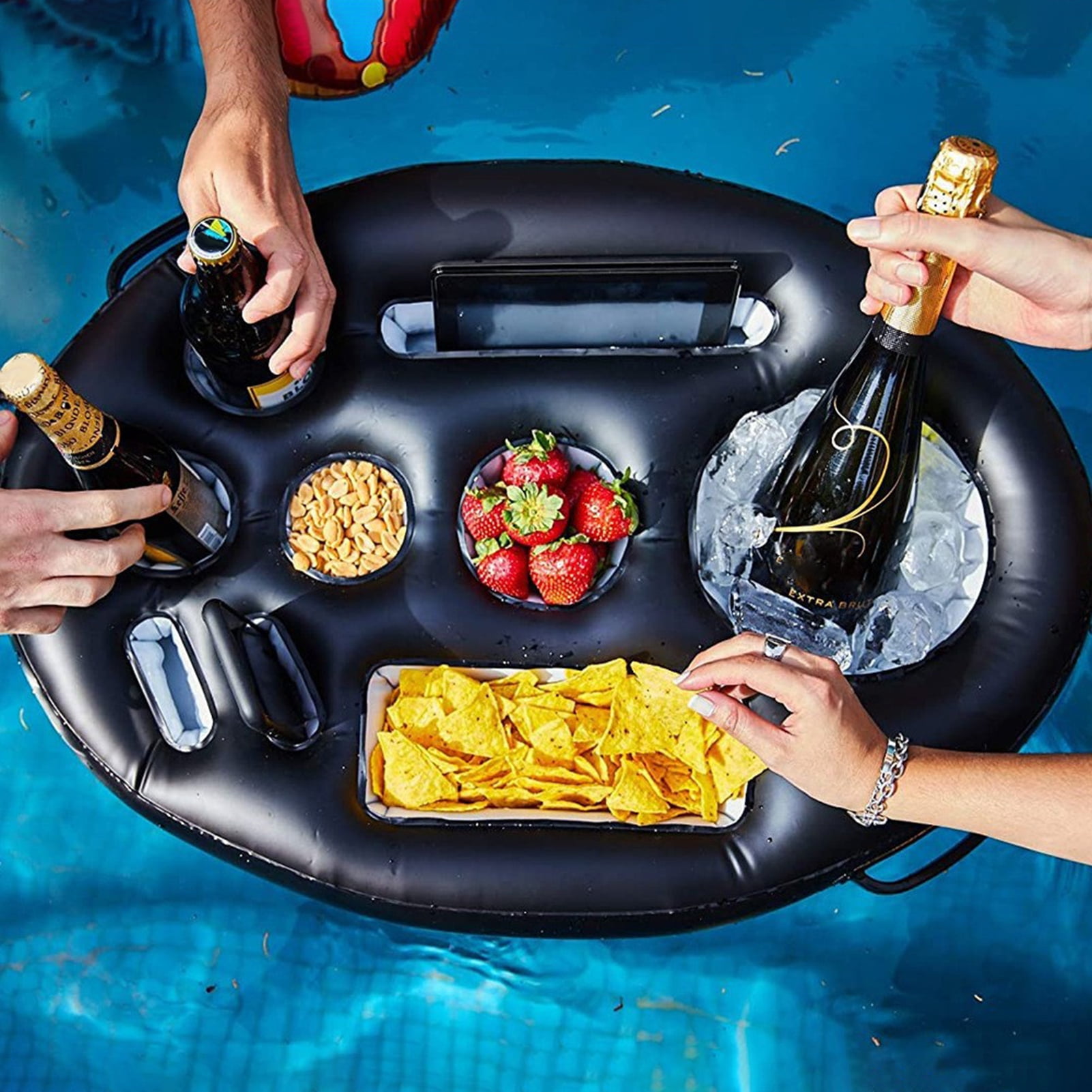 ASKMZ Inflatable Food Beer Tray Waterproof Creative Floating Cup Holder ...