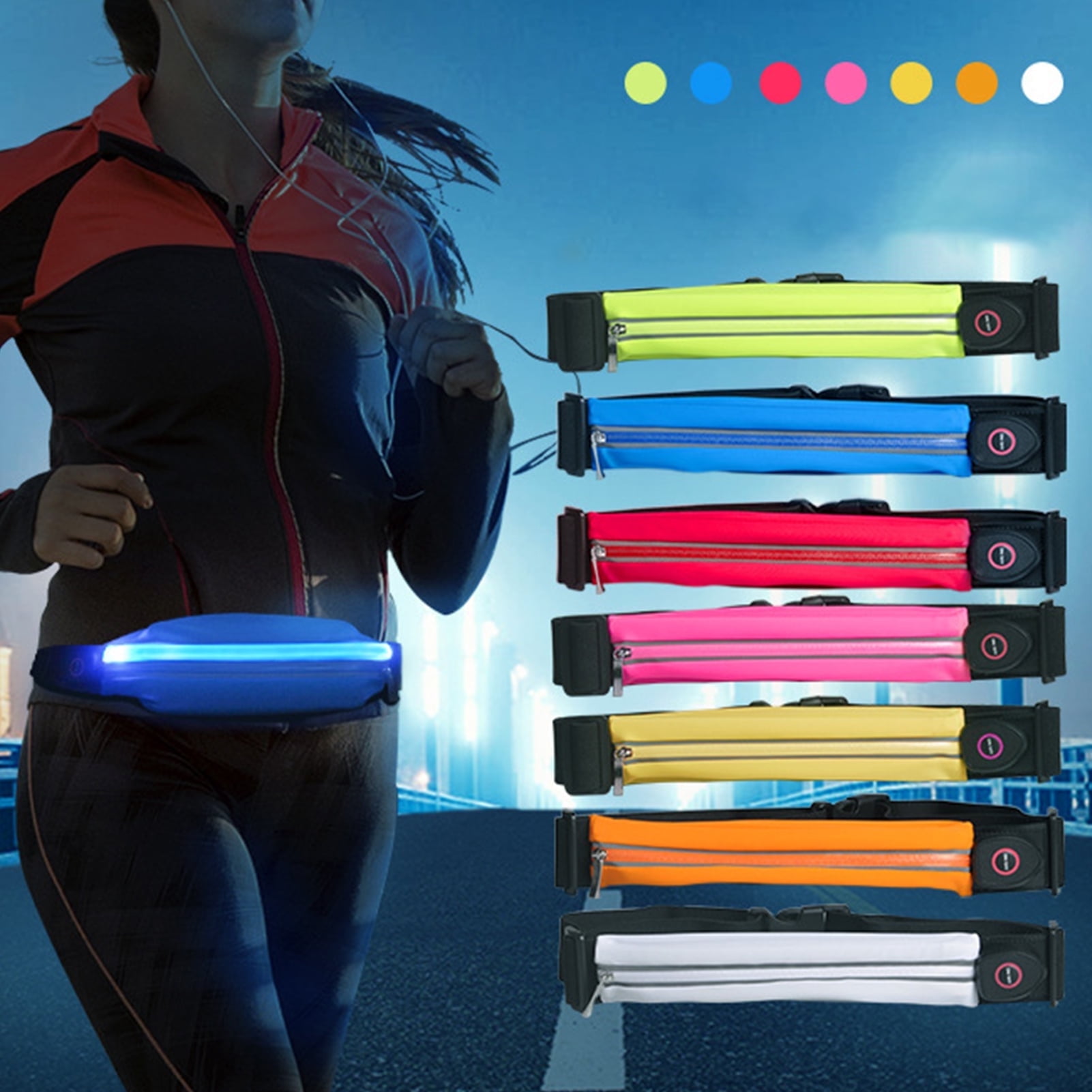 ASKMZ LED Running Belt High Visibility 3 Modes Multipurpose USB ...