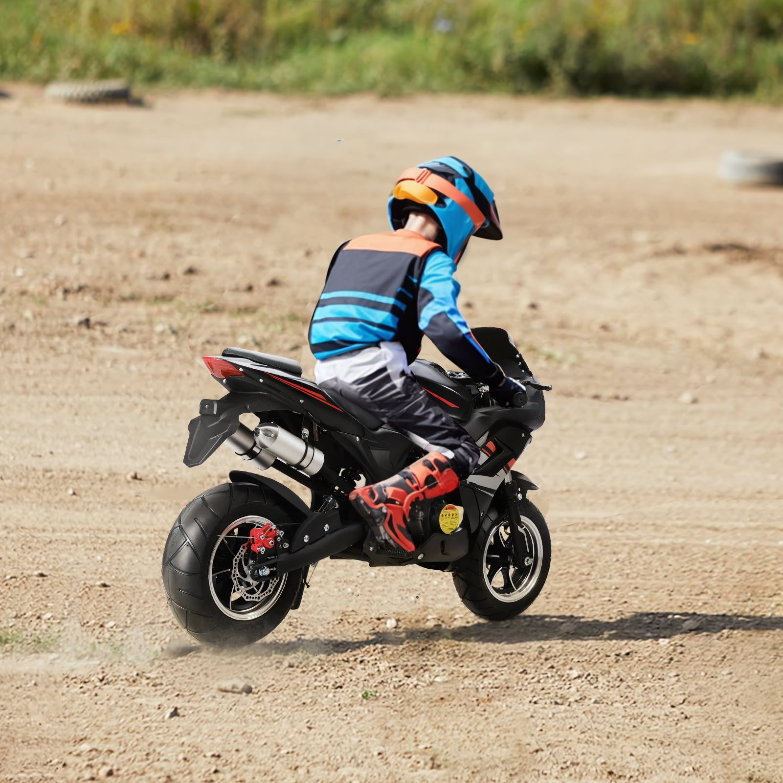 ASKMZ Mini Motorcycle, 49cc, 4-Stroke Pocket rocket, 8-inch wheels ...