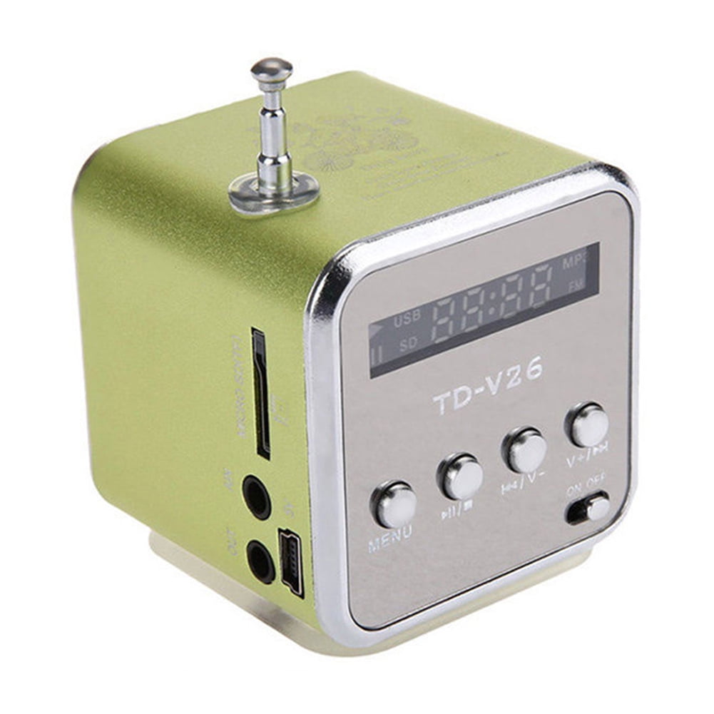 ASKMZ Mini Portable Music Speaker with Antenna Digital Display TF Card ...