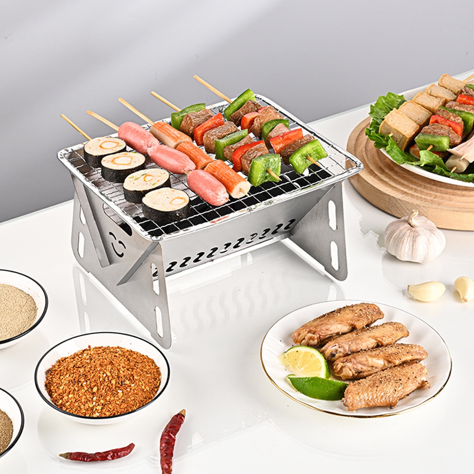 ASKMZ Portable Charcoal Stove Folding Campfire Rustproof Resistant ...