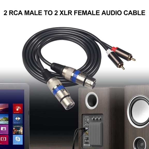 Seismic Audio Dual XLR Male to Dual RCA Male Stereo Cable for Audio ...
