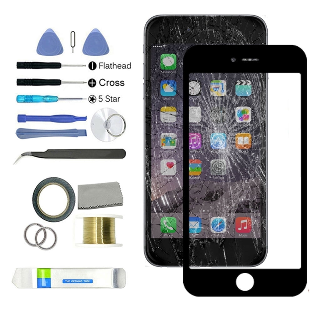 ASKMZ Replacement Outer Front Glass Screen Lens Repair Kit for iPhone 6 ...