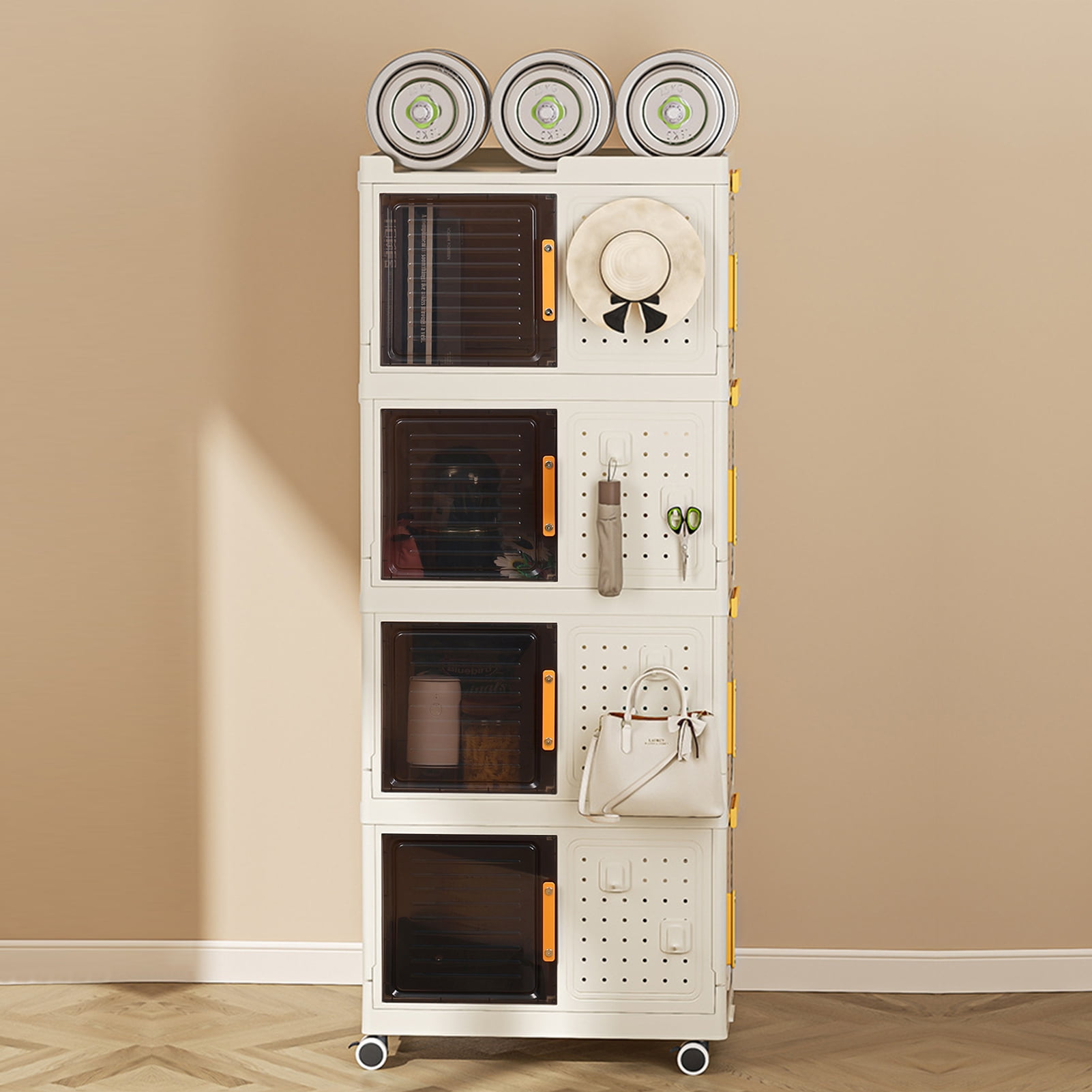 ASKMZ Rolling Tool Chest Stackable Collapsible Storage Bins Storage ...