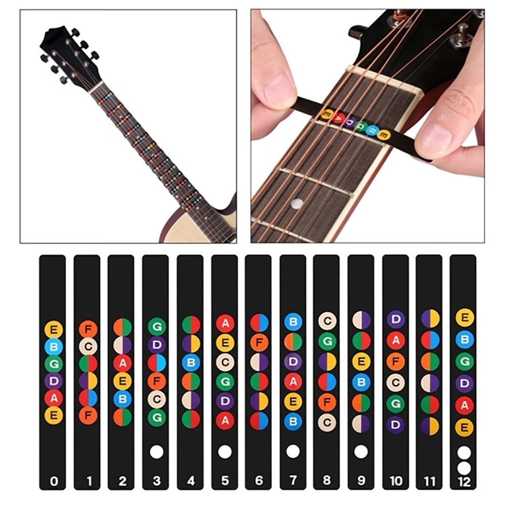ASKMZ Self-study Guitar Fretboard Note Decals Fingerboard Frets Scales ...
