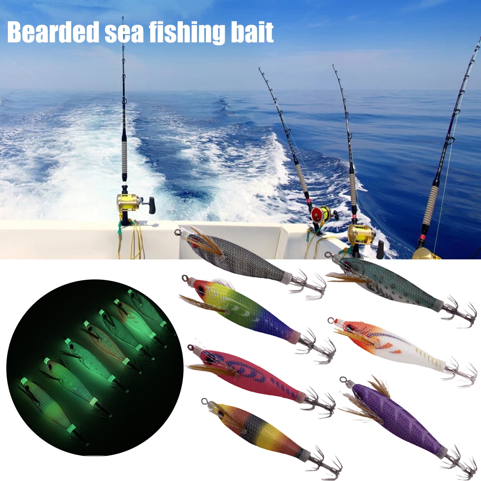 ASKMZ Shrimp Bait 8cm/6g Luminous Shrimp Bait Squid Hook Simulation 3D ...