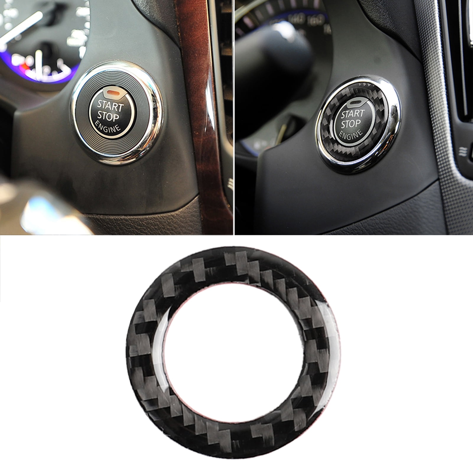 ASKMZ Start Stop Engine Switch Sticker Waterproof Dust-proof Carbon ...