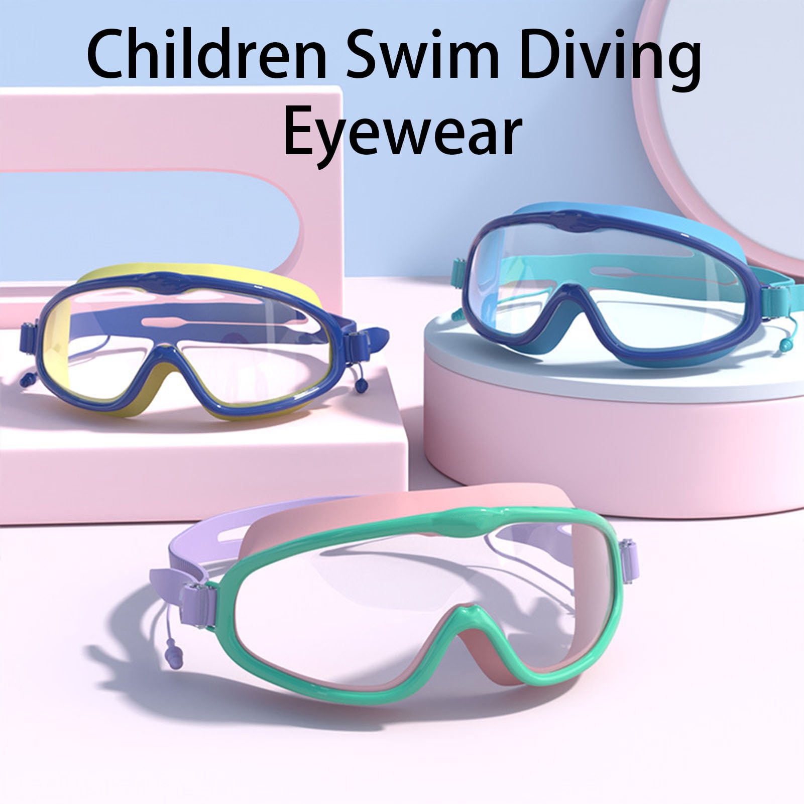 ASKMZ Swim Eyewear Swimming Glasses Wide Vision Waterproof High Clarity ...