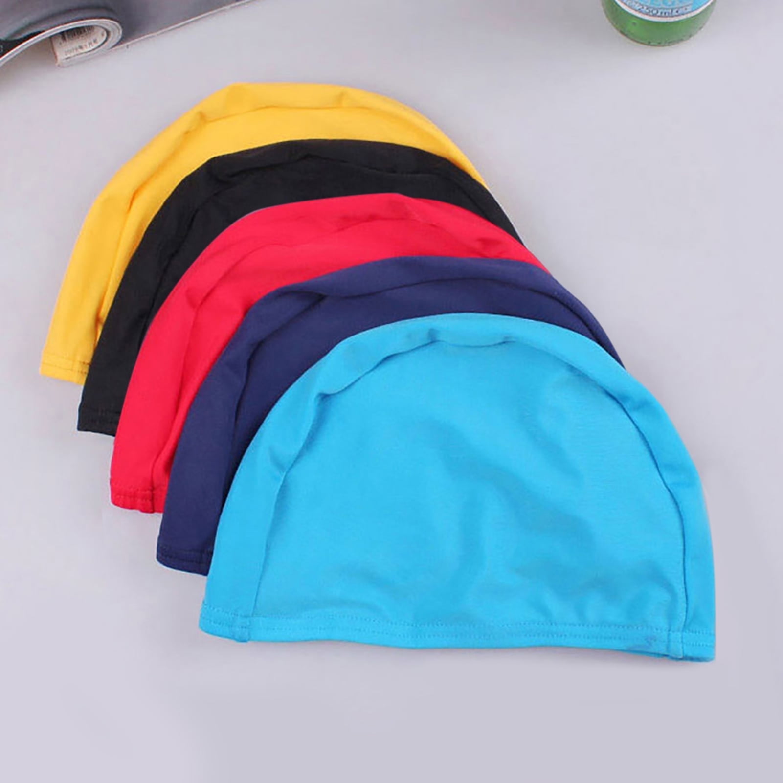 ASKMZ Swimming Cap Solid Color Waterproof Nylon Breathable Swim Hat for ...