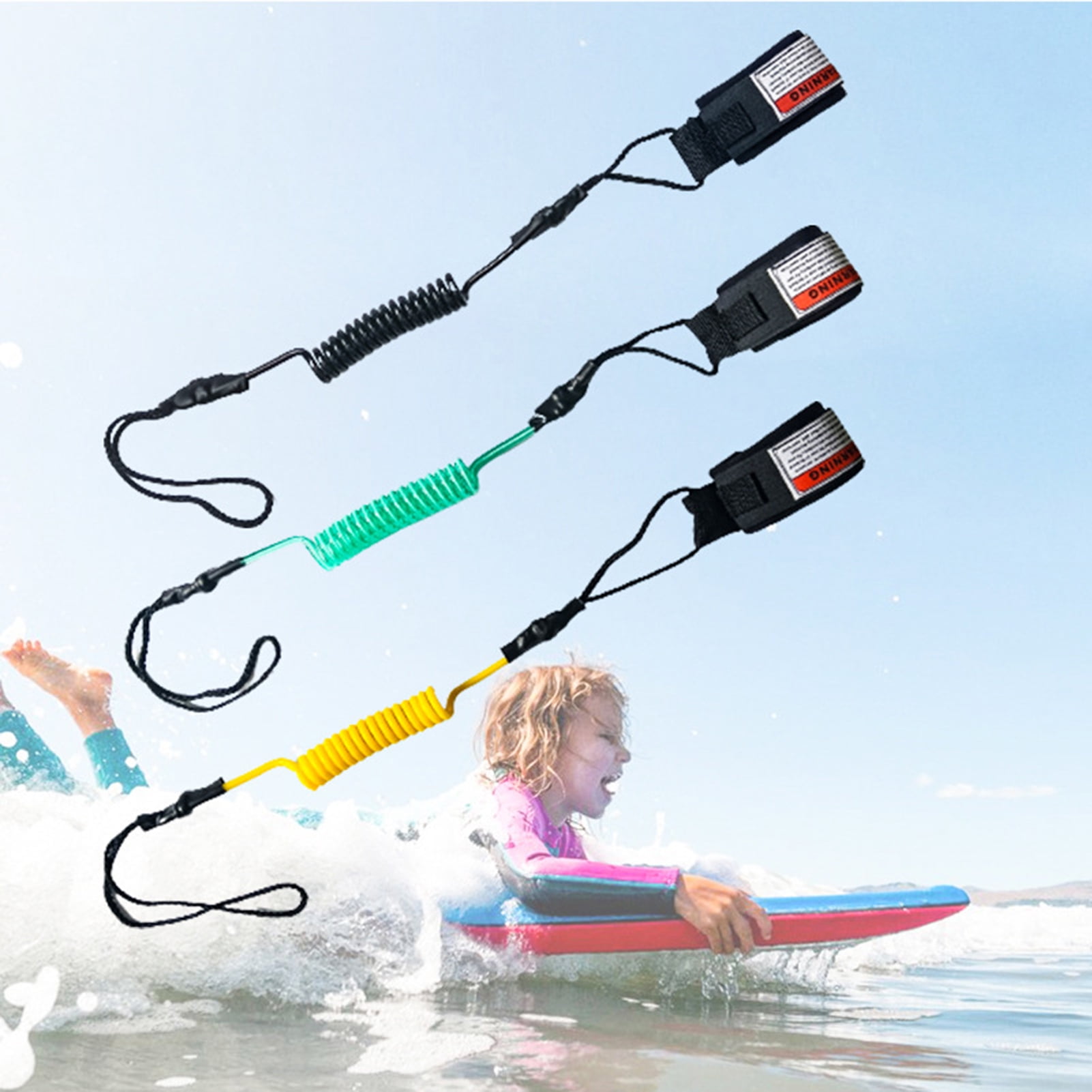 ASKMZ TPU Surfboard Leash Adjustable Coiled SUP Spring Wrist Strap ...