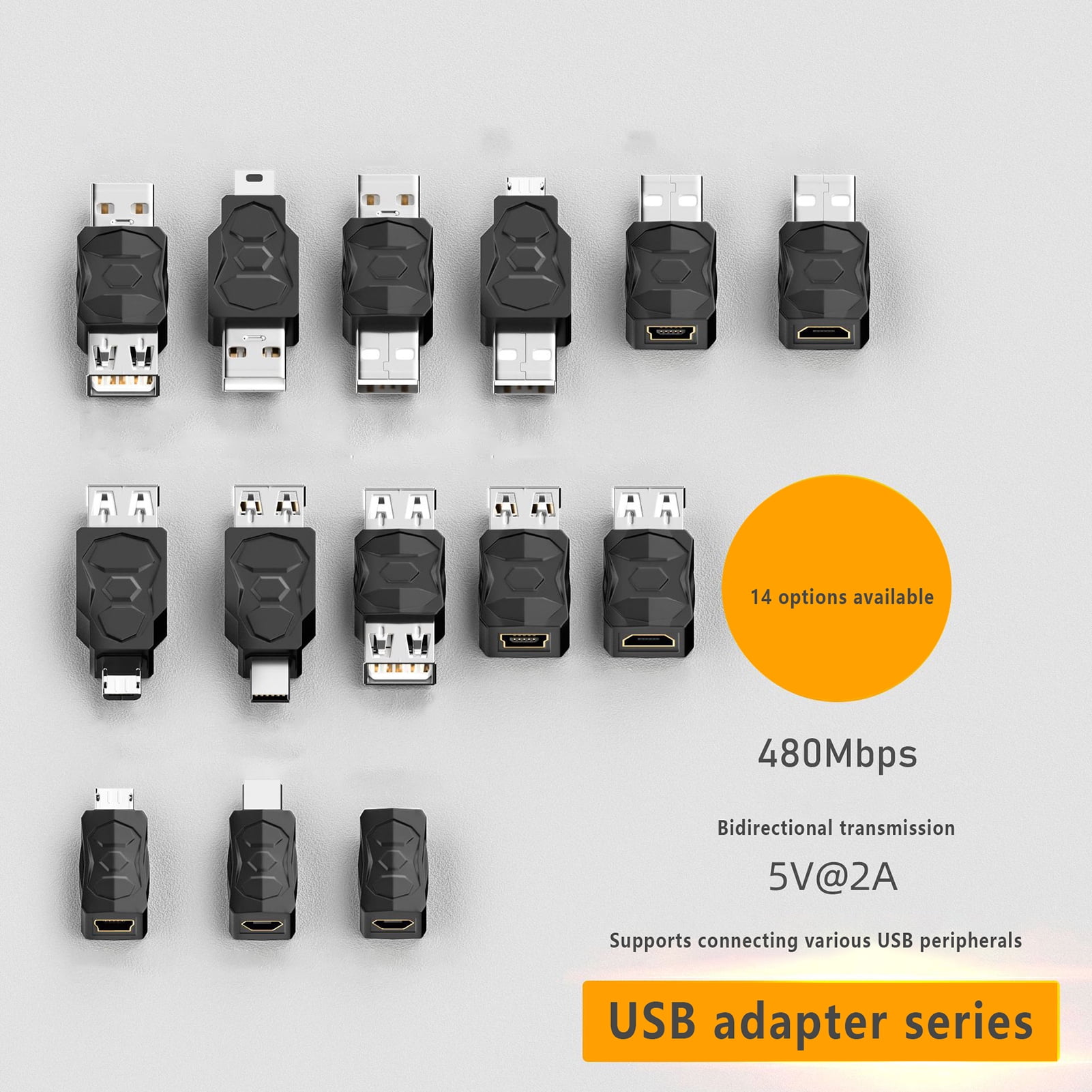 ASKMZ USB Adapter Micro to Mini Plug And Play 480Gbps High-speed ...