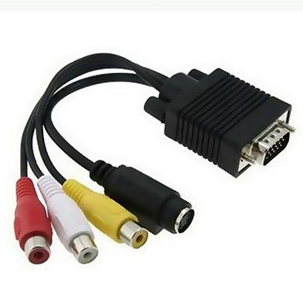 ASKMZ VGA to S-Video 3 RCA Composite AV TV Out Adapter Converter Cable for PC Laptop - Walmart.com