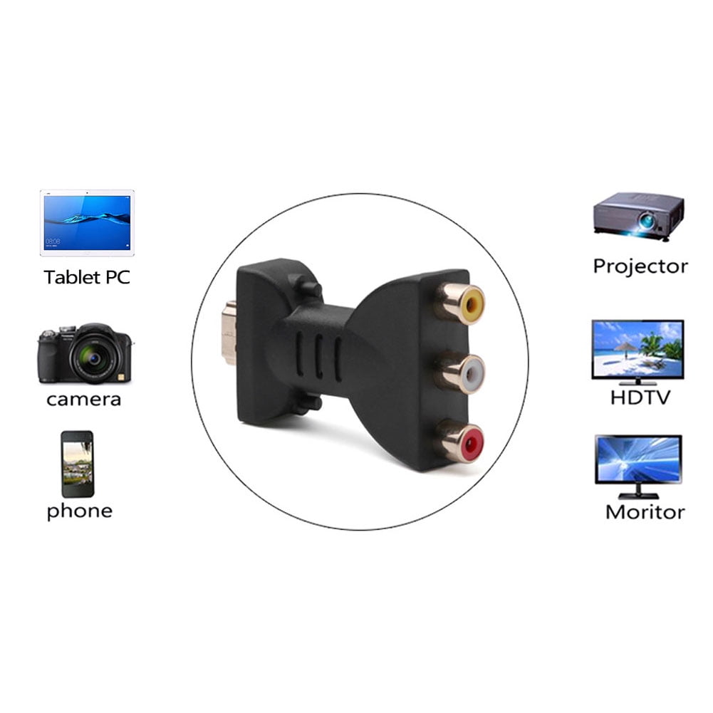 ASKMZ to AV Adapter Male to 3 RCA Composite Converter Universal Audio ...