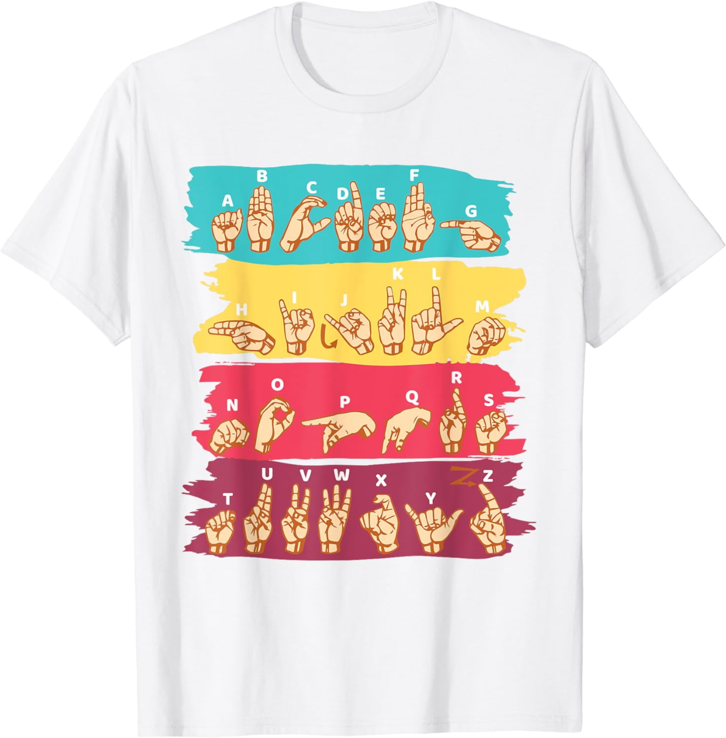'ASL Alphabet' Cool ASL Sign Language Shirt - Walmart.com