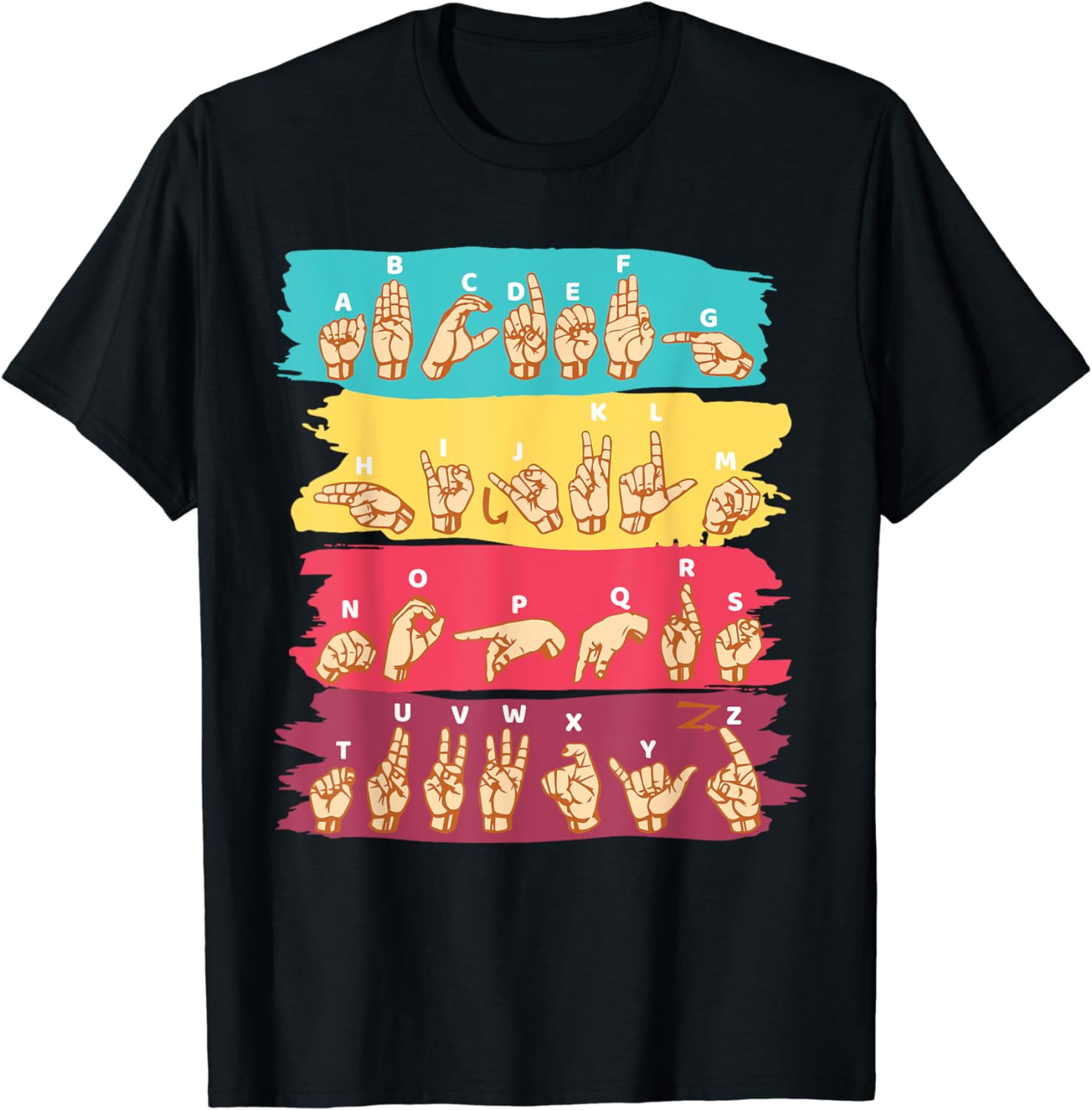 'ASL Alphabet' Cool ASL Sign Language Shirt - Walmart.com
