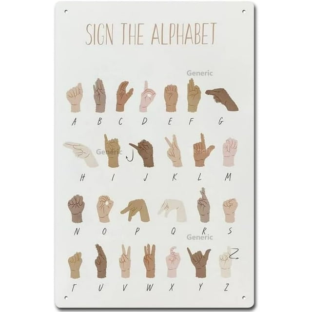 ASL American Language Alphabet Educational ABC Playroom Boho Classroom ...