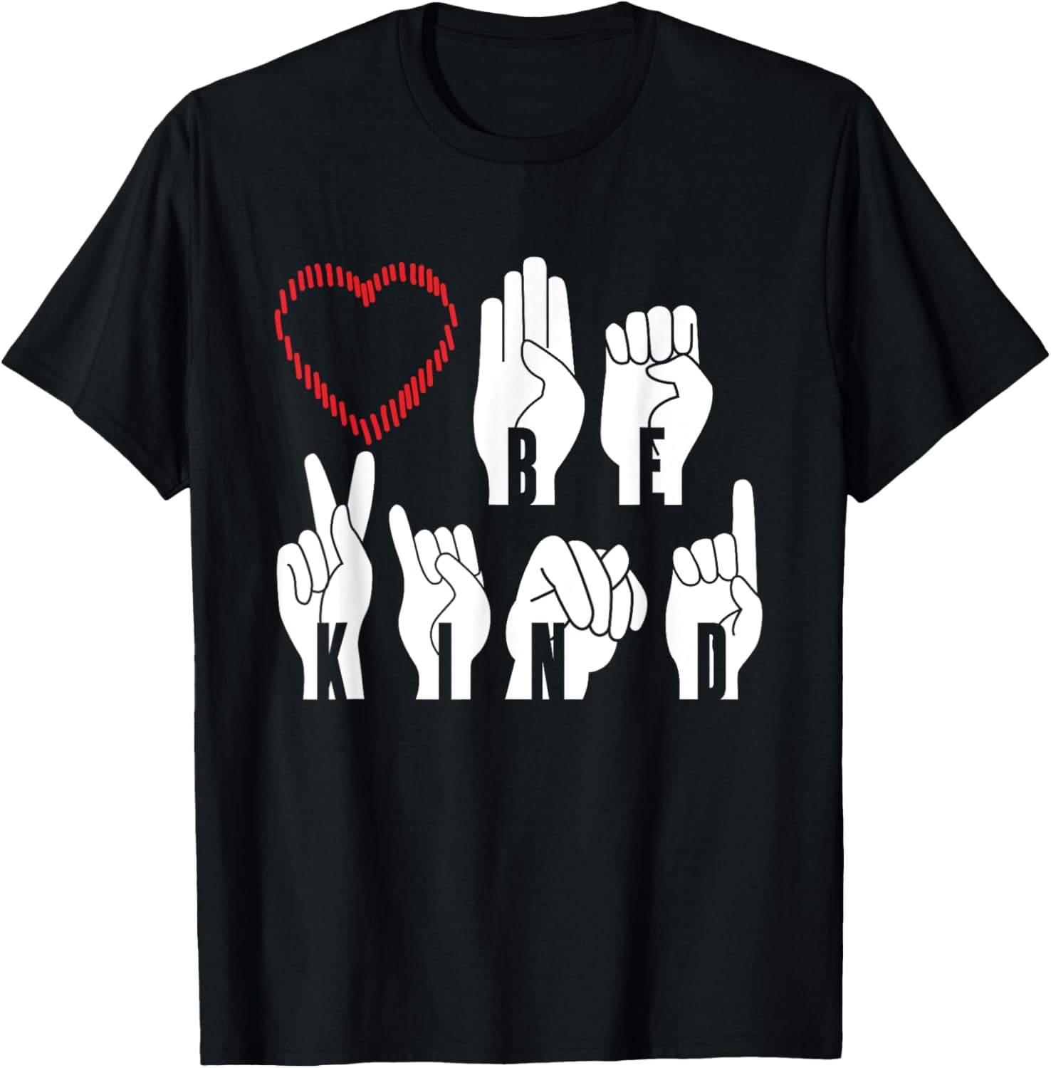 ASL American Sign Language Be Kind T-Shirt - Walmart.com