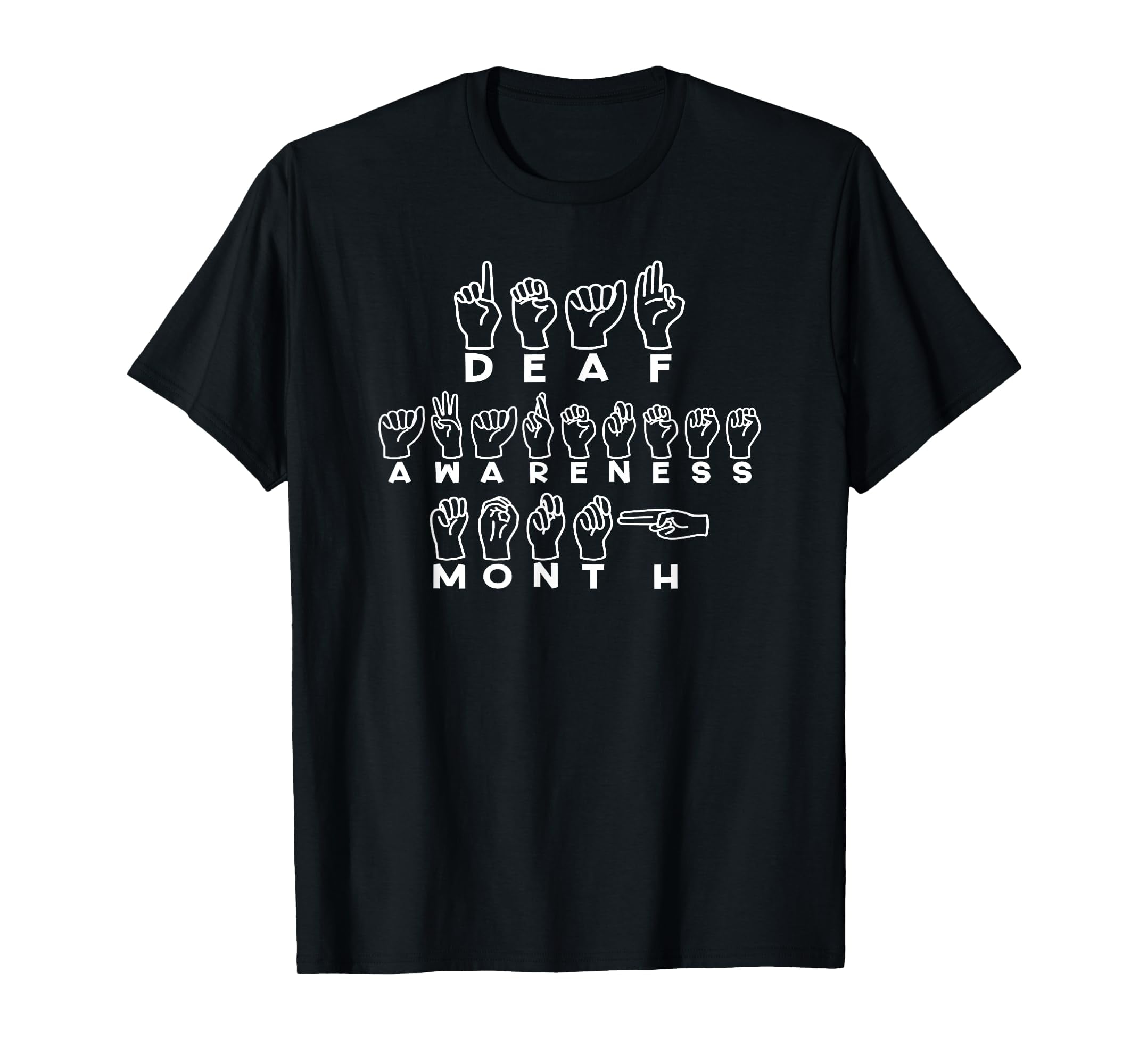 ASL American Sign Language - Deaf Awareness Month T-Shirt - Walmart.com